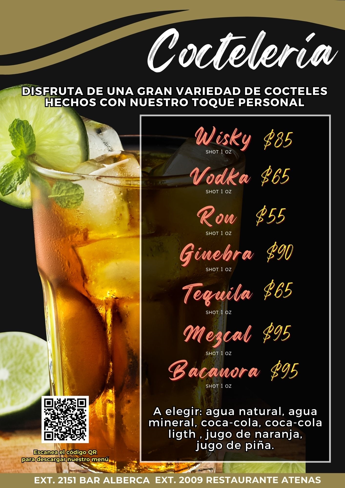 Menú a la carta - Hotel Santorian